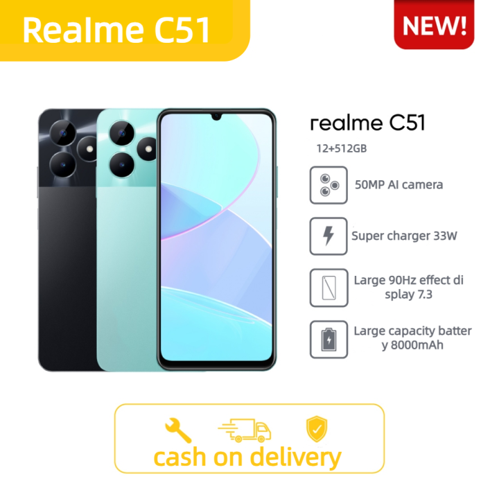 Raalme C51 smart phone 12+512GB กล้อง AI 50MP ชาร์จเร็ว SUPERVOOC 33W ...