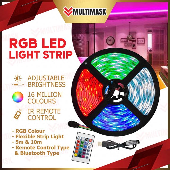 Ready Stock LED Strip Light 5/20m RGB LED Light Strip 5050/2835 LED ...