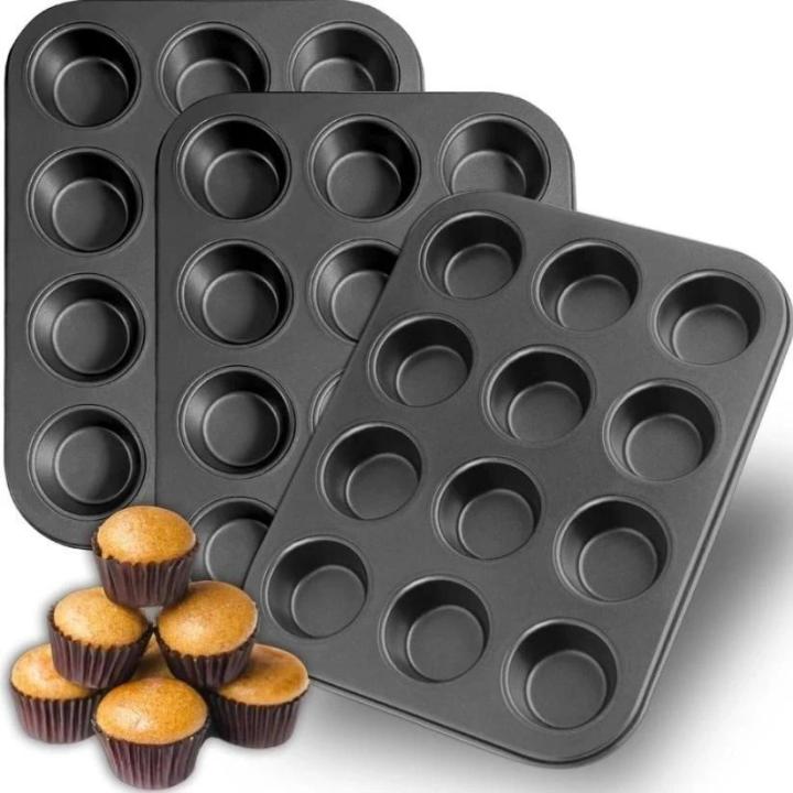6/12Holes Square Cupcake Pan Mini Muffin Pan Tray Cupcake Mold Carbon ...