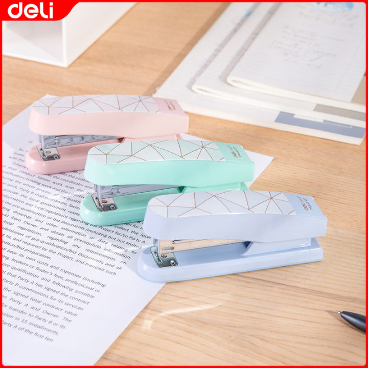 Deli Stapler Rotatable Anvil For Stapling And Temporary Pin 25 Sheets ...