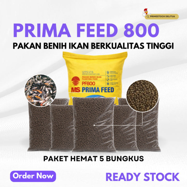 Paket Hemat 5 Bungkus – Prima Feed 800 (PF 800) Pakan Benih Ikan ...