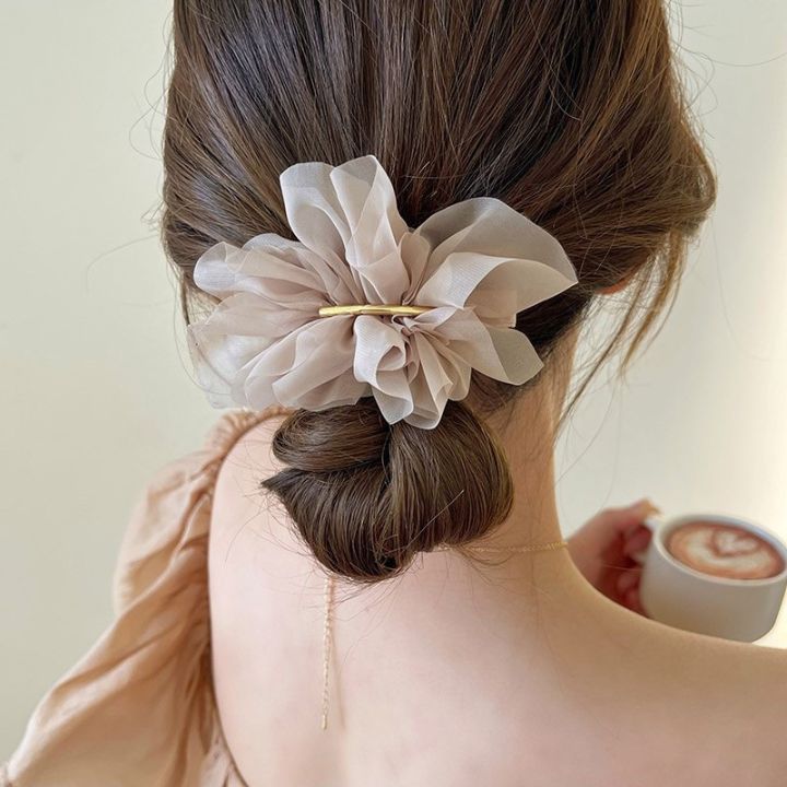 Chiffon Flower Hair Clip Spring Clip Hair Accessories | Lazada PH
