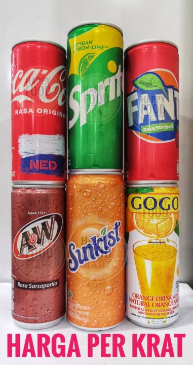 COCA COLA SLIM/SPRITE KALENG/FANTA/A&W SARSAPARILA/SUNKIST/GOGO ORANGE ...