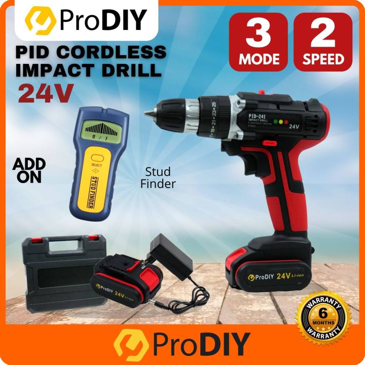 PRODIY 24V PID Cordless Impact Drill Screwdriver With Hammer 3 Mode 2 ...