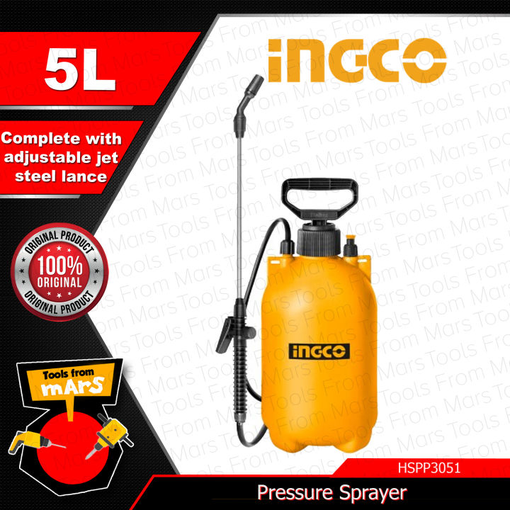 INGCO Water Sprayer 5L-8L Pressure Sprayer Handheld Garden Water Spray ...