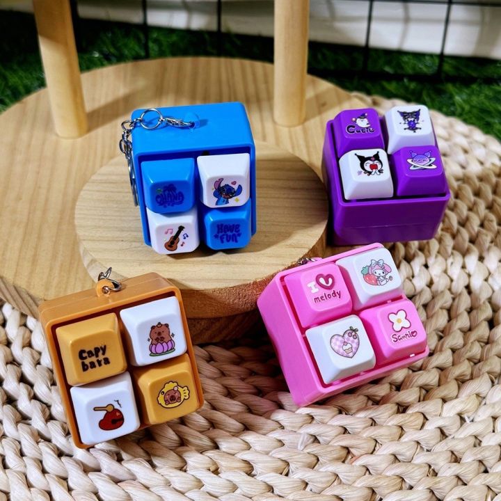 BETTERFORM Cartoon Fidget Keychain Keys Button DIY Keyboard Finger ...