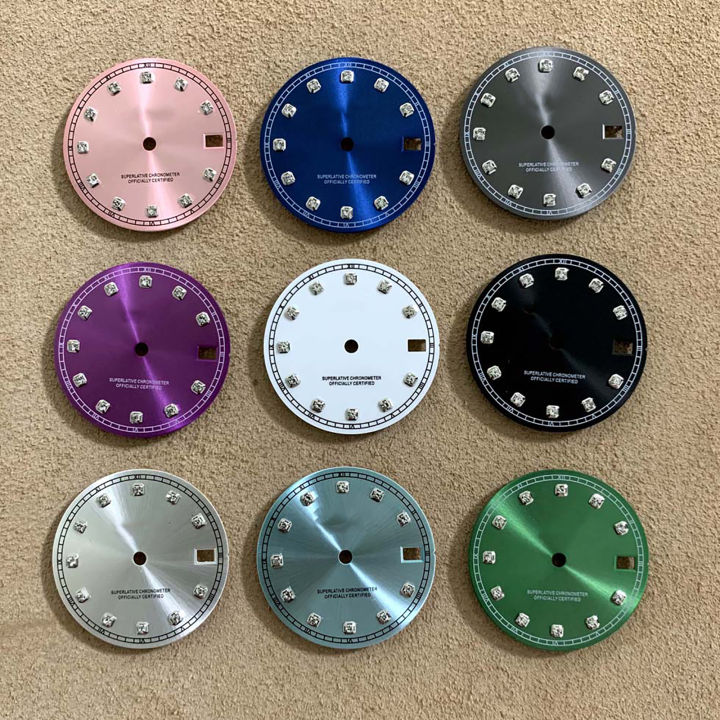 28.5MM Watch Dial Sunray Pattern Diamond Watch Accessories for NH35 ...