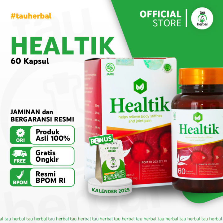 Healtik - Obat Herbal Asli Nyeri Sendi Rematik Asam Urat Original - 60 ...