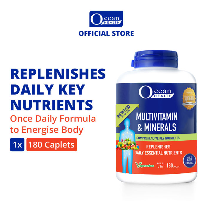 Multivitamin & Minerals [IMPROVED FORMULA] (180s)- Ocean Health ...