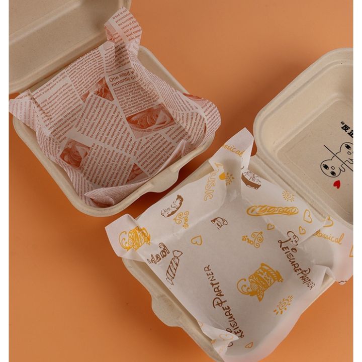 50 Sheets Packaging Pad Paper Bento Cake Box Hamburger Oil-proof Baking ...