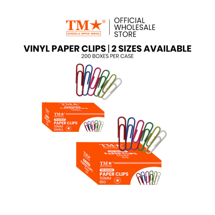 TM | Vinyl-Coated Paper Clips – 33 mm & 50 mm (Small & Large) – Durable ...