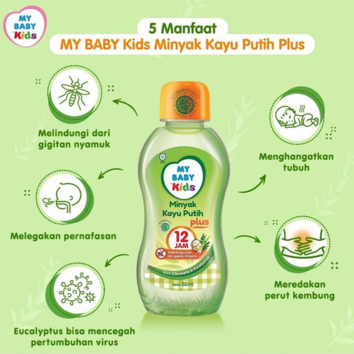 MY BABY Kids Minyak Kayu Putih Plus 12 Jam 60 mL - Minyak Kayu Putih ...