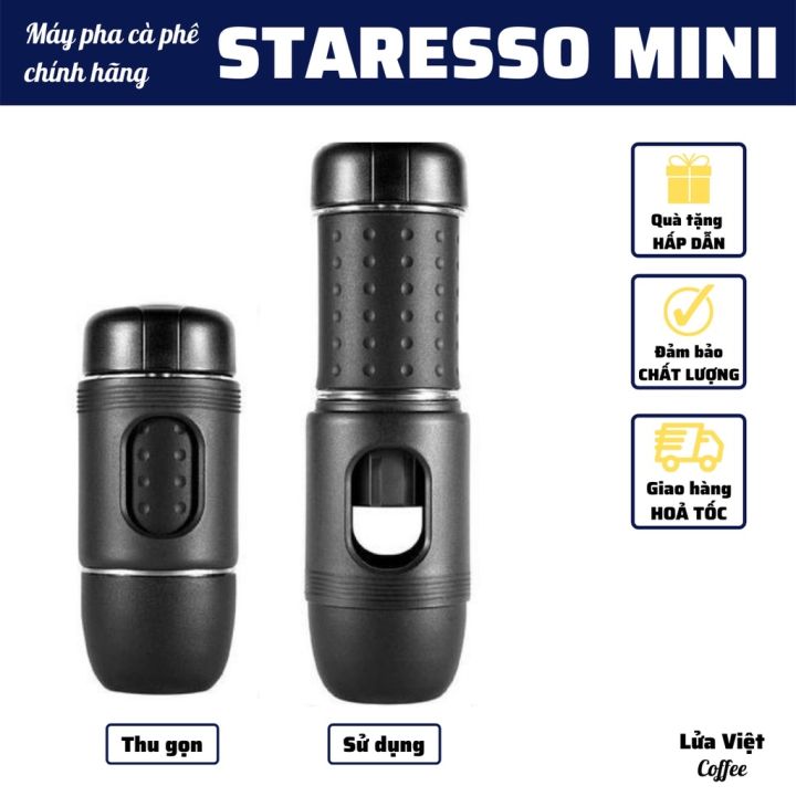 Máy pha cà phê cầm tay cao cấp STARESSO MINI chính hãng pha cafe espresso tại nhà rất nhanh tiện ...