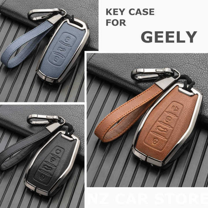 Zine Leather Car Key Case Cover For Geely Coolray Atlas Boyue NL3 ...