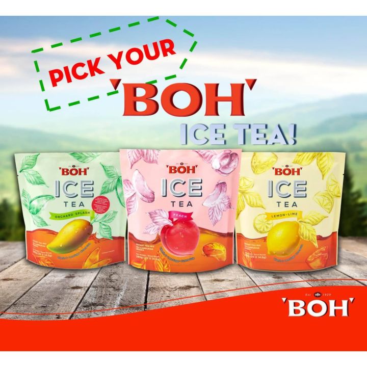 BOH Ice Tea Lemon-Lime / Peach / Orchard Splash (20's x 14.5g) | Lazada