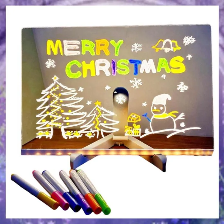 Acrylic LED Luminous Draw Board Toy for Kids Anti Scratch Adjustable ...