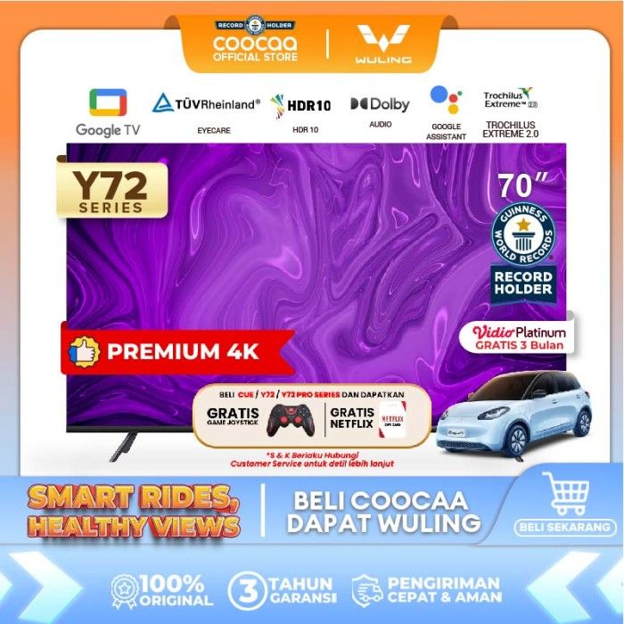 [Google TV] COOCAA 70 Inch Smart LED TV-Flicker Free (COOCAA 70Y72 ...