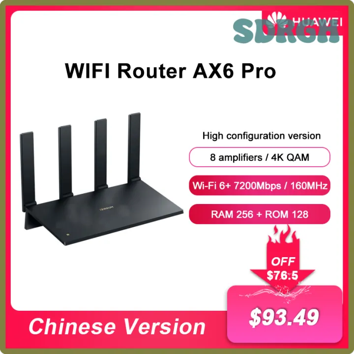 SDRGH Original Huawei WiFi AX6 WiFi Router Dual band mesh Wi-Fi 6+ 7200Mbps 4k QAM 8 channel ...