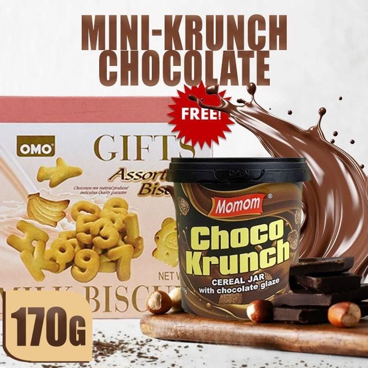 [FREE BISCUIT MILK] Momom Mini Chocolate & Ube Krunch, Crunchy Cereal ...