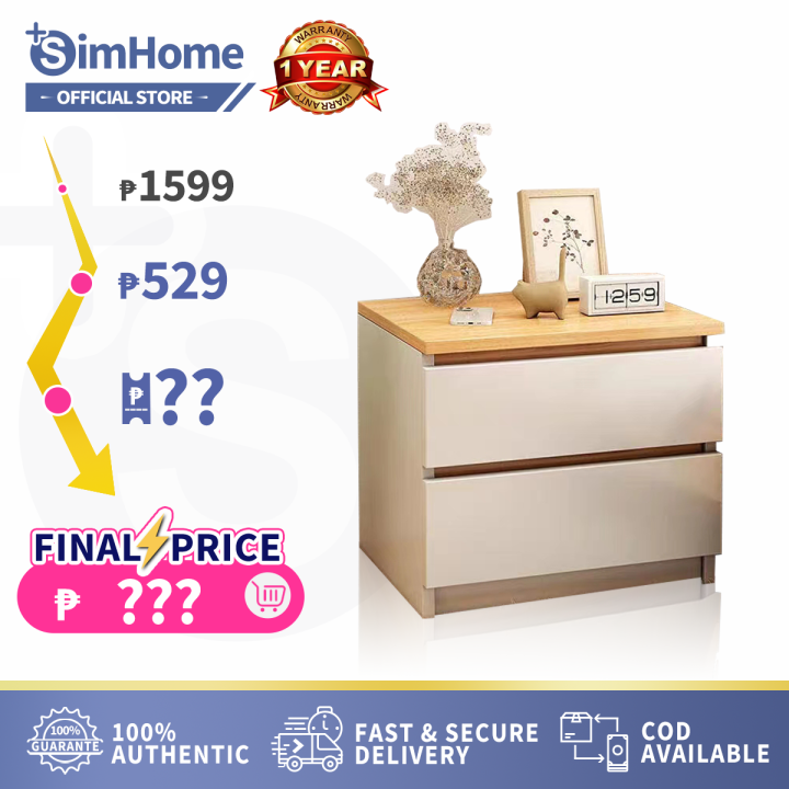 SimHome Minimalist Modern Bedside Table Bedside Table with Drawers ...