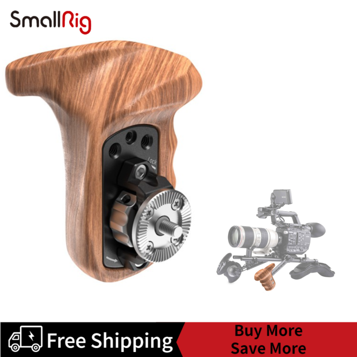 SMALLRIG DSLR Camera Wooden Hand Grip Left Side Handle with ARRI ...