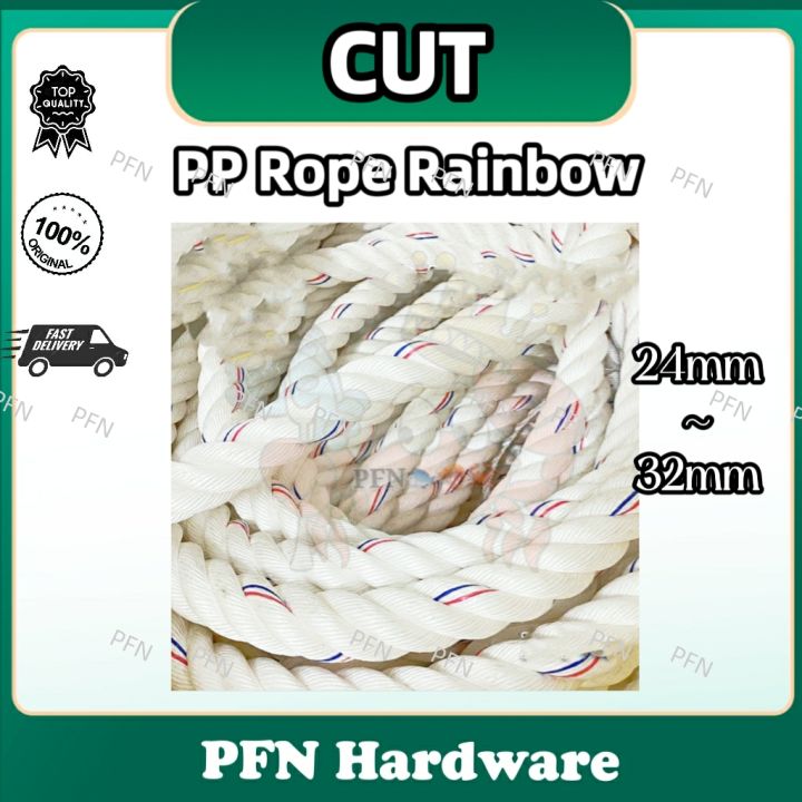 💥READY STOCK💥 PP Rope Rainbow 24mm-32mm (CUT)Tali PP (Polypropylene ...