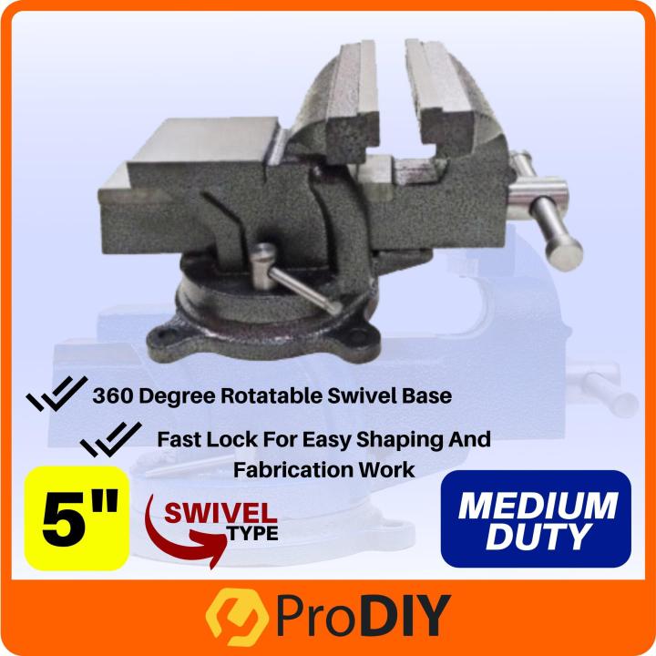 5" 12.70cm Max.Clamp Width Swivel Bench Vice Medium Duty (RANDOM COLOUR ...
