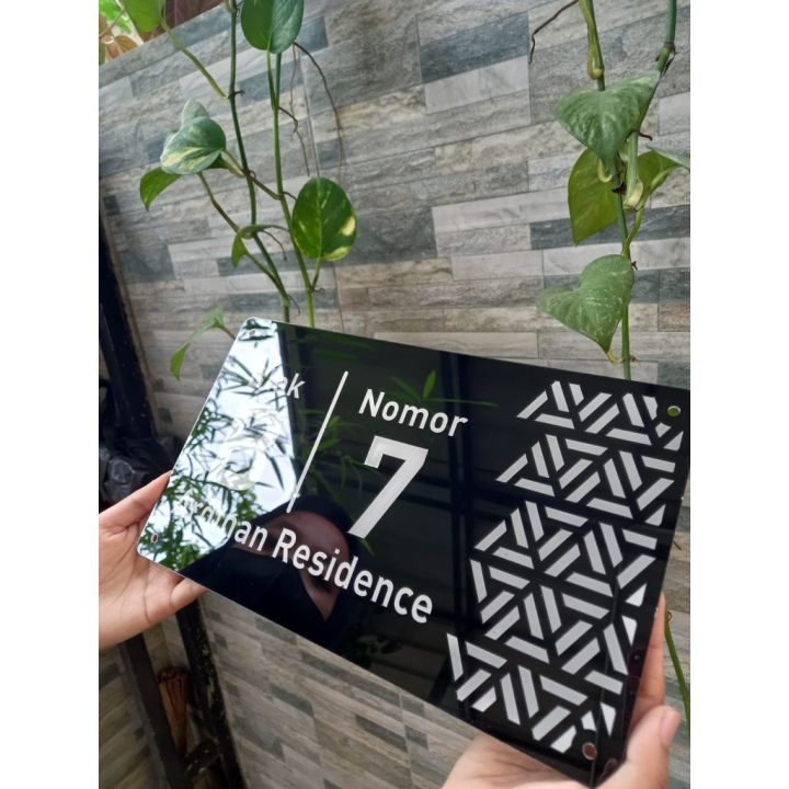 Papan NOMOR RUMAH | No rumah acrylic akrilik type aesthetic minimalis ...
