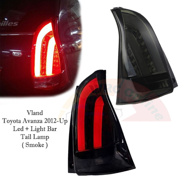Vland Toyota Avanza 2012 - Up Led + Light Bar Tail Lamp (Smoke) | Lazada