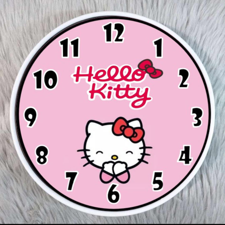 Hello Kitty Wall Clock (8x8 Inches) with FREE keychain and stickers ...