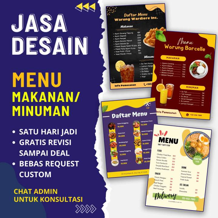 Jasa Desain Daftar Menu Makanan dan Minuman | Lazada Indonesia