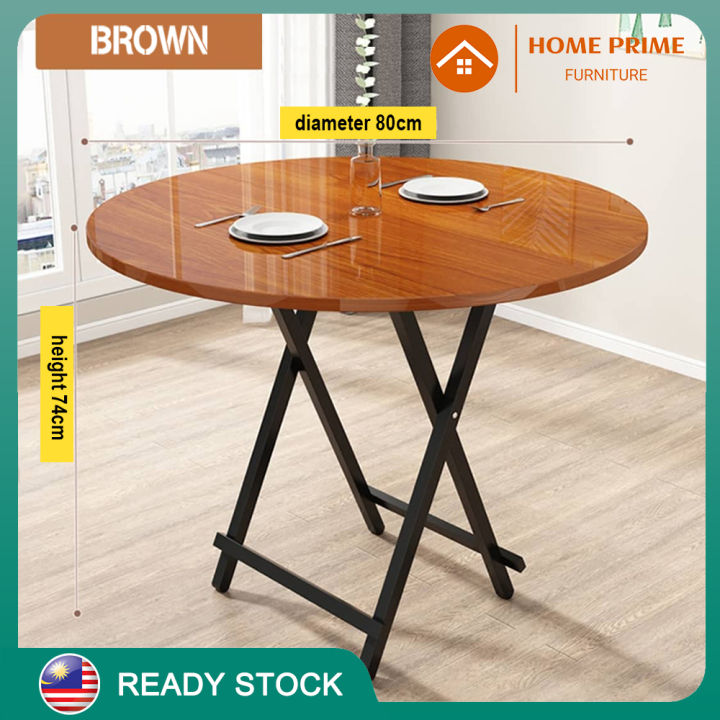 Home Prime HP047 Foldable Round Table (80cm) Dining Table Simple ...