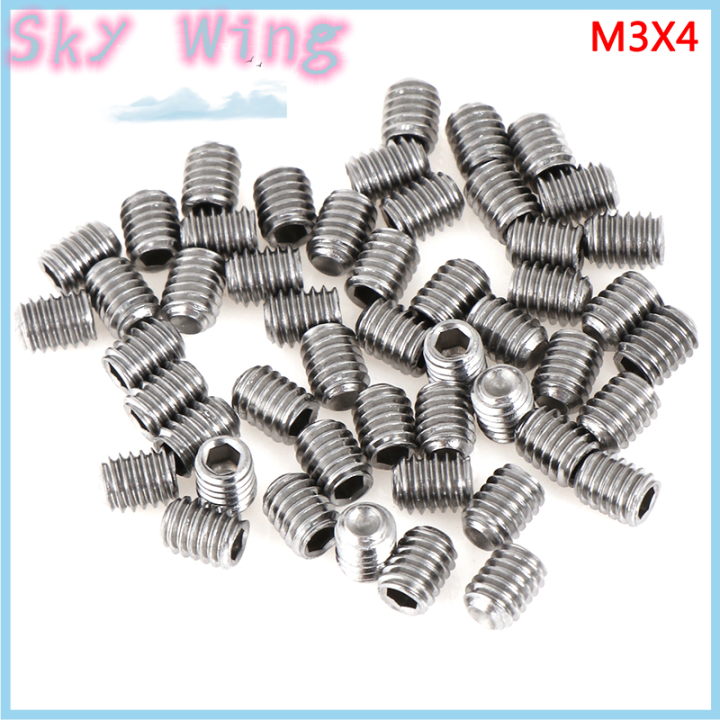 Sky Wing 50pcs Stainless Hex Hexagon Socket Set Screw Headless Concave