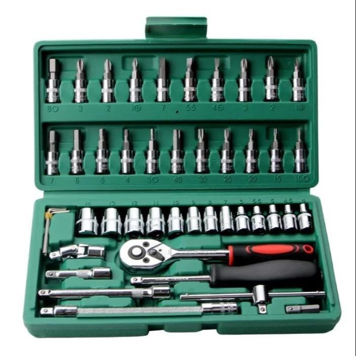 TEKIRO - Set Kunci Shock 1/4 Socket + Obeng Socket Set 46 Pcs G-10028 ...