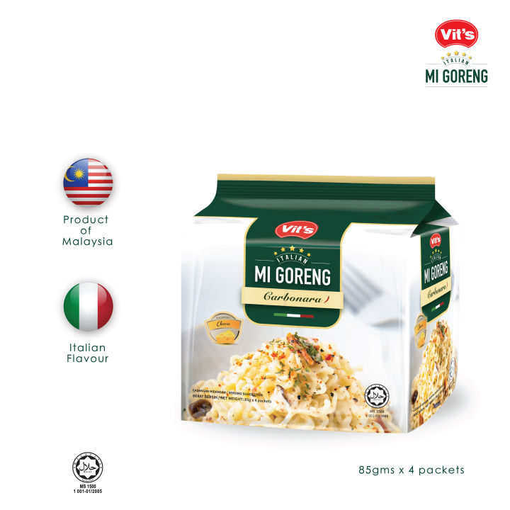 Vit's Italian Mi Goreng Cheese Carbonara Pack (85g x 4 packets) | Lazada