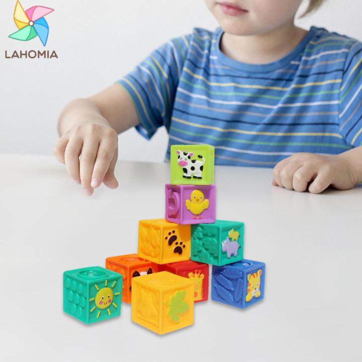 lahomia 9Pcs Babies Soft Play Balls Soft Stacking Blocks Multi Textured ...