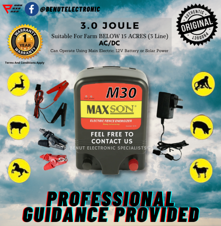 #M30 MAXSON ENERGIZER (3.0 Joule Power)(Product Malaysia)Electric Fence/ Farm Fencing/ Pagar ...