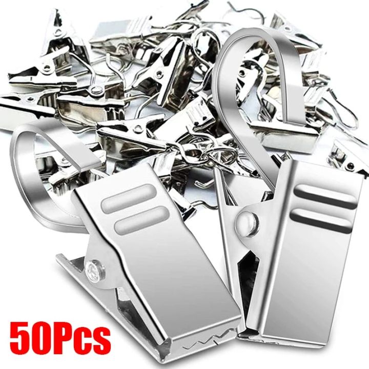 50/10Pcs Mini Metal Curtain Clips with Hook Stainless Steel Solid Iron ...