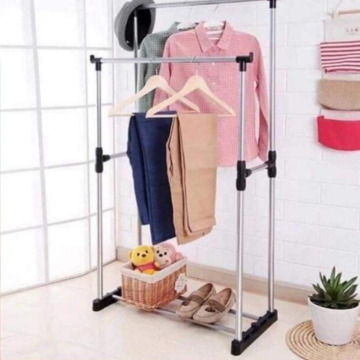 Aluminum Drying Rack Double Pole Dry Clothes Rack Clip Sampayan Hanger ...