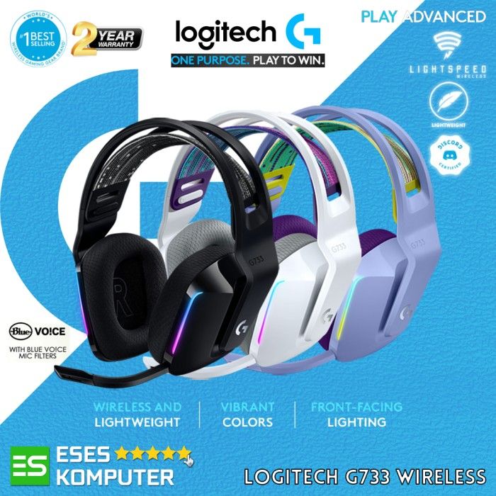 Headset Logitech G733 Wireless RGB | Ultra-Lightweight Headset Gaming ...