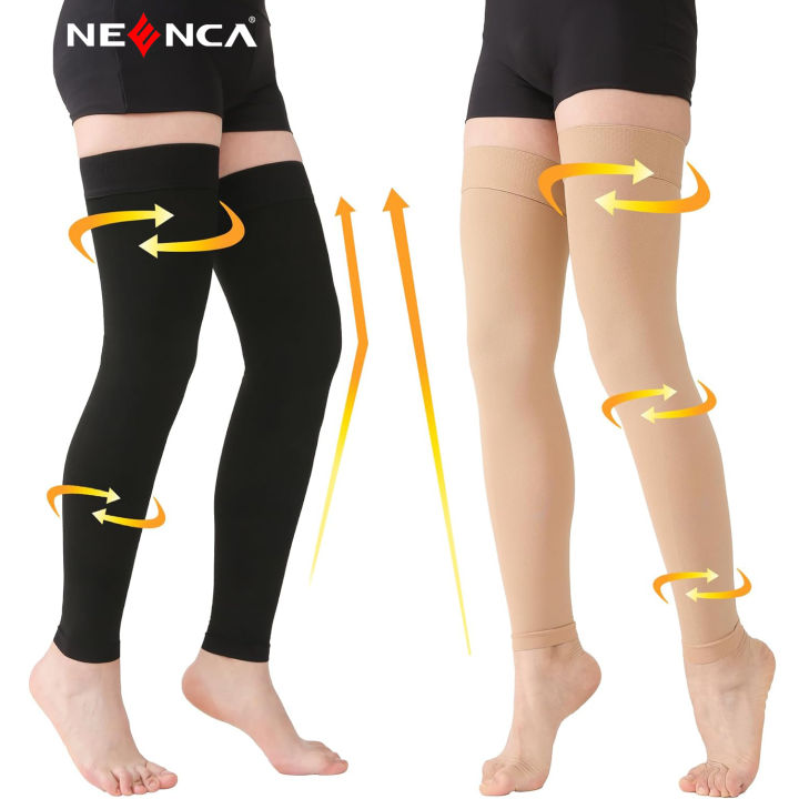 NEENCA Thigh High Leg Sleeve 20-30 mmHg Graduated Compression with Grip ...