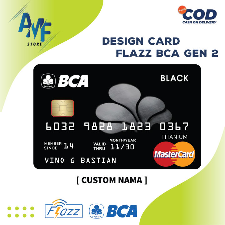 Cetak Kartu FLAZZ GEN 2 Terbaru Design Black Card Custom Nama Cetak 1 ...