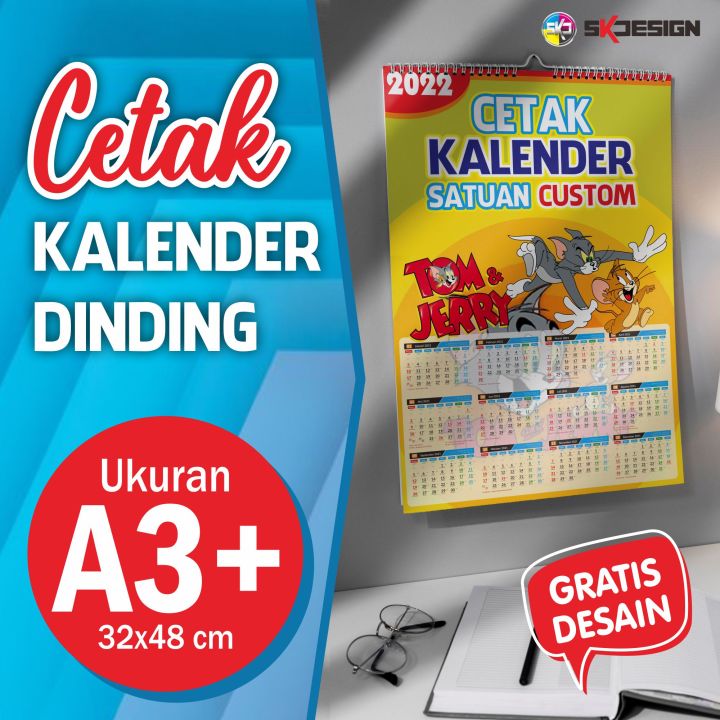 Cetak Kalender Dinding Custom A3+ | Kalender Murah | Bisa Pakai Foto ...