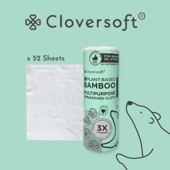 Cloversoft Unbleached Bamboo Multi-purpose Cloth (52 Sheets) | Lazada