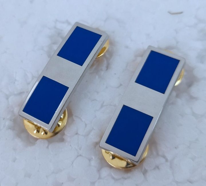 PAIR U.S. NAVY CHIEF WARRANT OFFICER 2 (CW2) BRITE PIN ON RANK INSIGNIA ...