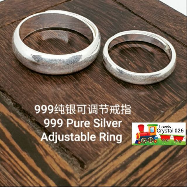 4904# *Promo*Original 999 Silver 999纯银可调节戒指999 Pure Silver Adjustable ...