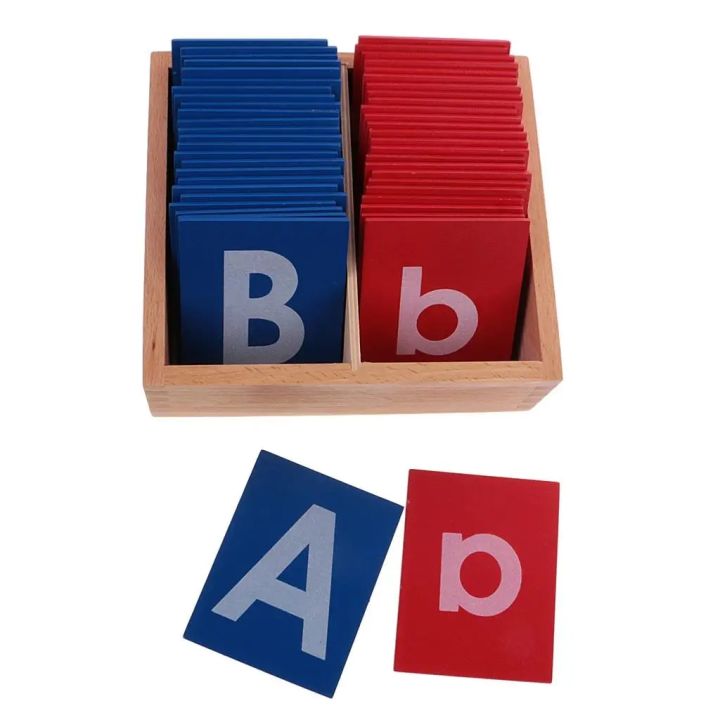 Wooden Montessori Sandpaper Alphabets Card Letter A-Z A-Z Kids Learning ...