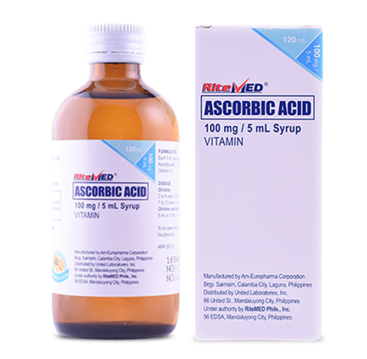 RiteMed Ascorbic Acid 100mg Syrup 120mL Vitamin C | Lazada PH