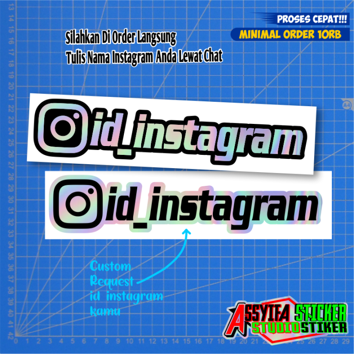 Stiker Nama Instagram,Stiker Cutting ig Custom Hologram | Lazada Indonesia