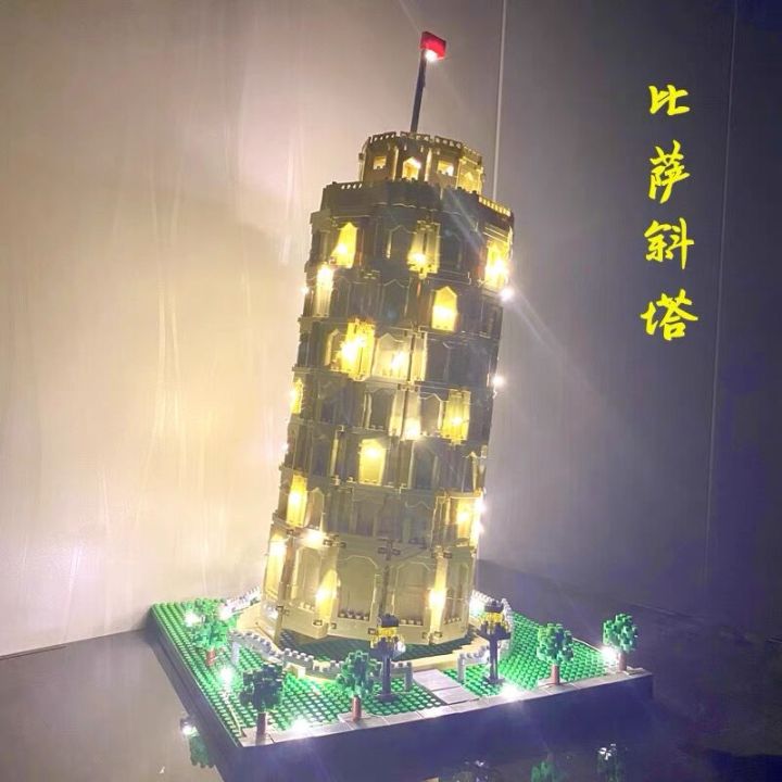 Leaning Tower of Pisa Miniature Diamond Particles Assembling Building ...